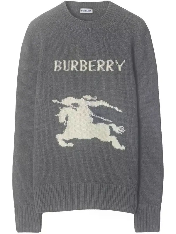 Burberry Equestrian Knight Intarsia Jumper - Grey