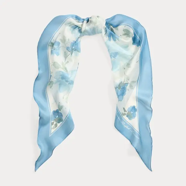 Ralph Lauren Floral Silk Diamond Scarf