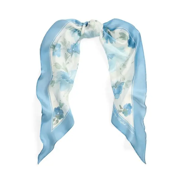 Ralph Lauren Floral Silk Diamond Scarf