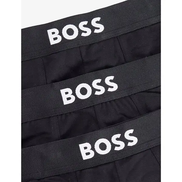 BOSS One X David Beckham Logo-waistband Pack Of Three Stretch-cotton Hipster Briefs - Black