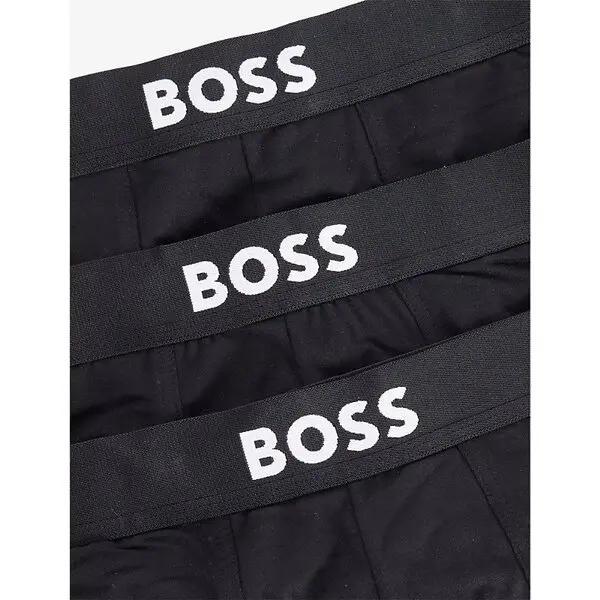BOSS One X David Beckham Logo-waistband Pack Of Three Stretch-cotton Boxers - Black