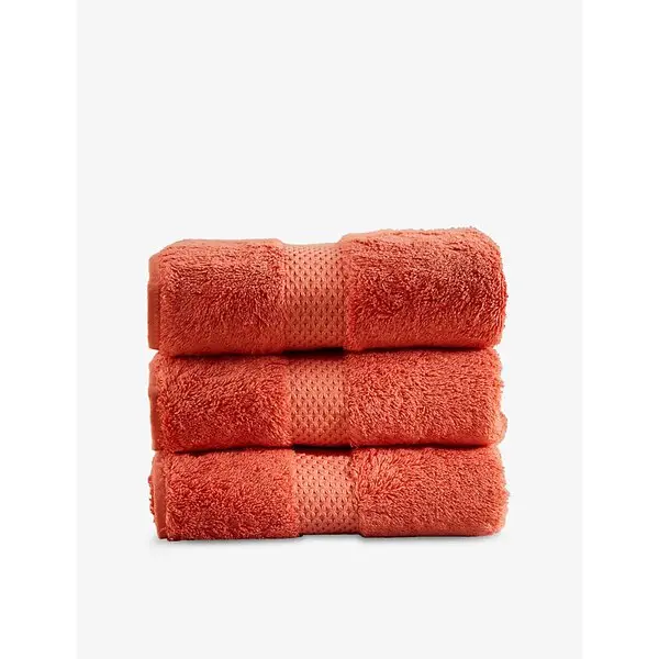 YVES DELORME Etoile Embroidered-stripe Cotton Towel