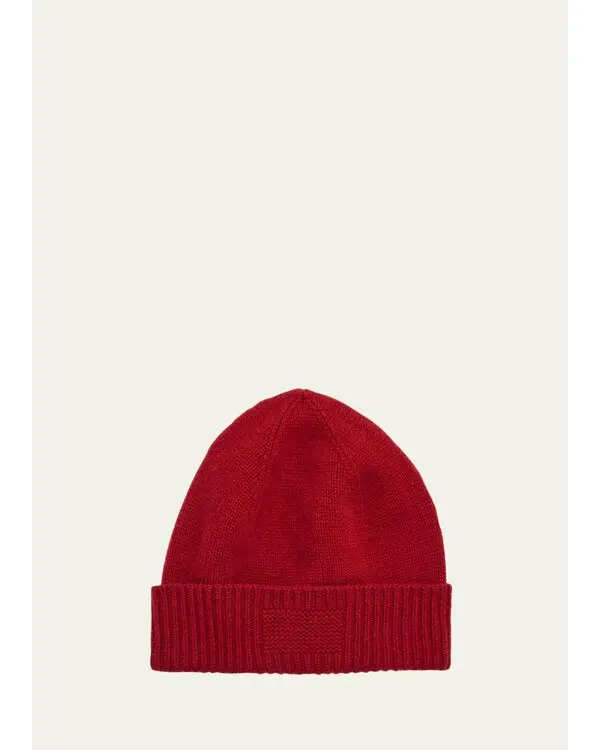 Guest In Residence Rib Cuff Cashmere Beanie - Carmine