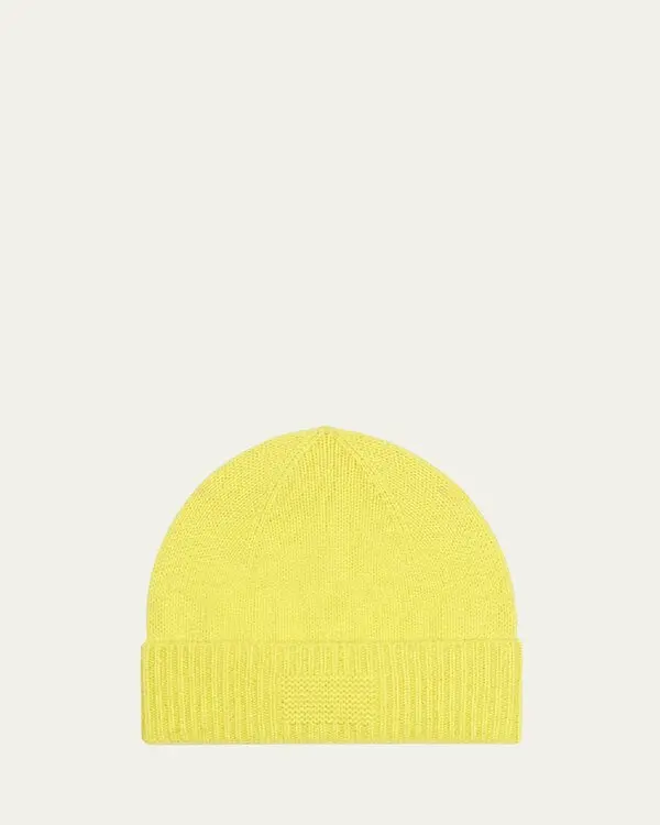 Guest In Residence Rib Cuff Cashmere Beanie - Lemon