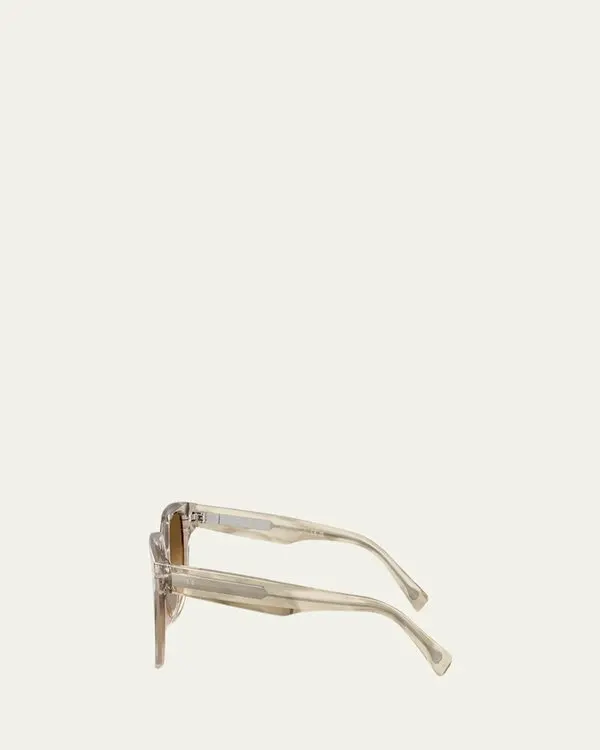 Brunello Cucinelli Bc4010s Square Acetate Sunglasses - Ivory