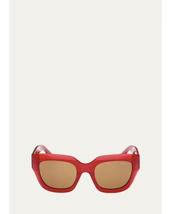 Emilio Pucci Butterfly Acetate Sunglasses - Red