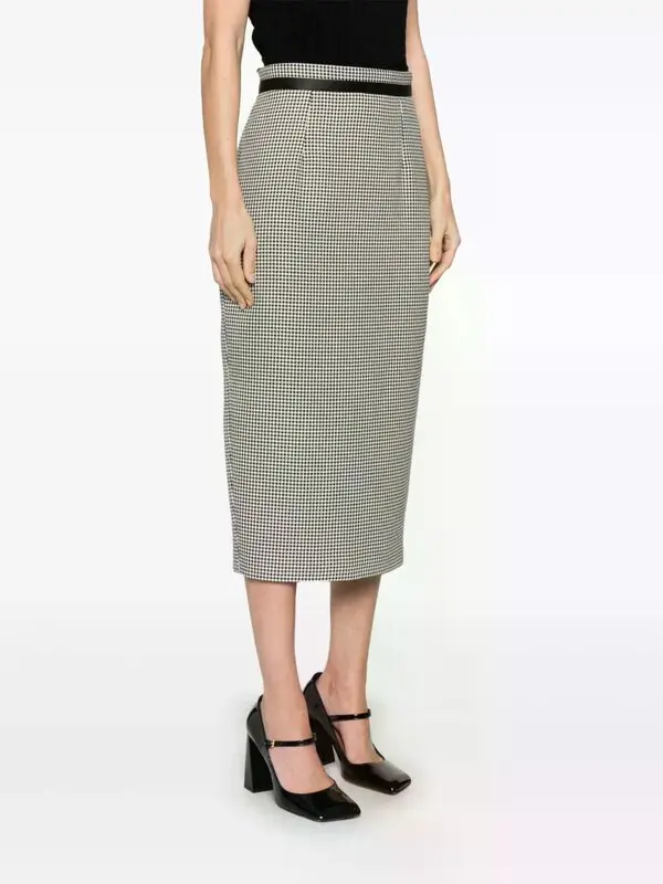 STYLAND Houndstooth Midi Skirt