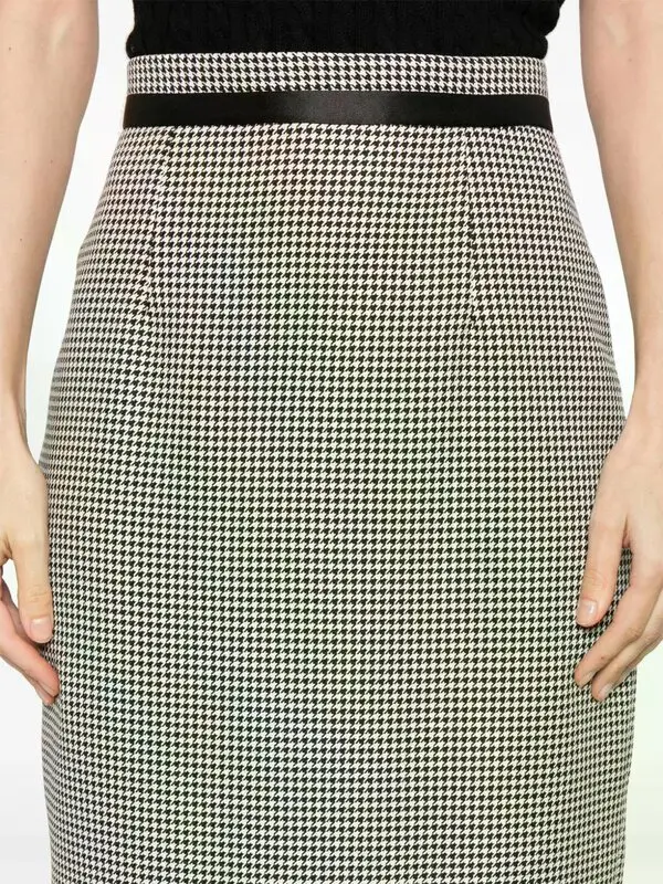 STYLAND Houndstooth Midi Skirt