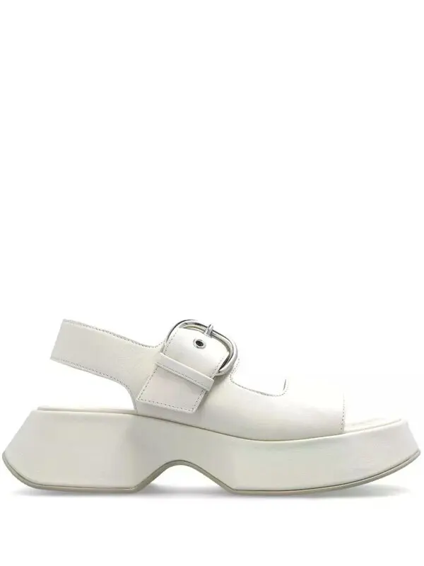 VIC MATIE Leather Platform Sandals - Neutrals