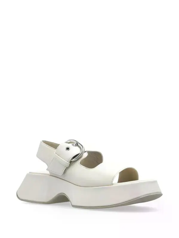 VIC MATIE Leather Platform Sandals - Neutrals