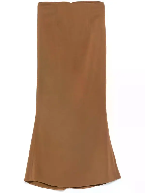STYLAND Crepe Maxi Skirt - Brown