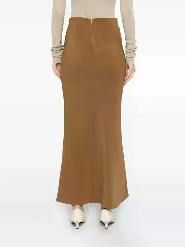 STYLAND Crepe Maxi Skirt - Brown