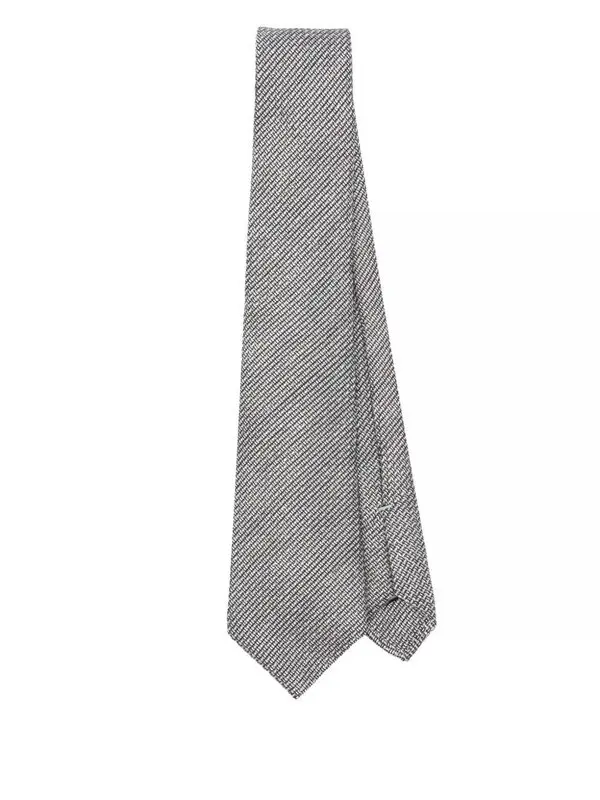 Canali Jacquard Neck Tie - Black