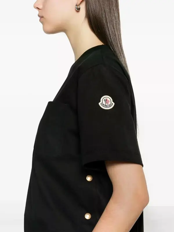Moncler Patch-pocket Cotton T-shirt - Black