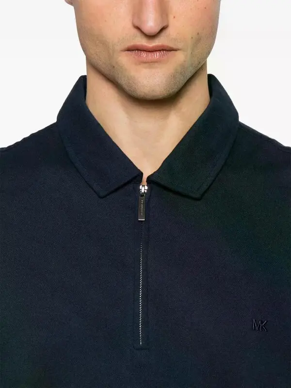 Michael Kors Zip-up Piqué Polo Shirt