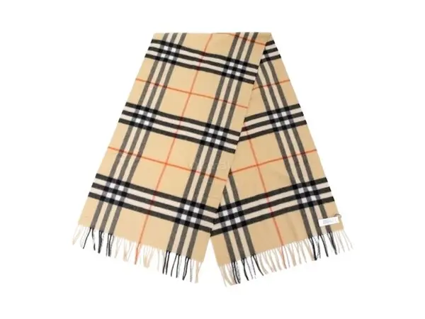 Burberry Washed Giant Check Scarf - Sand