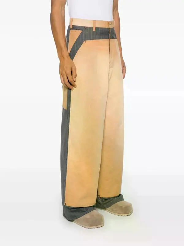 KHOKI Pinstripe Panelled Trousers