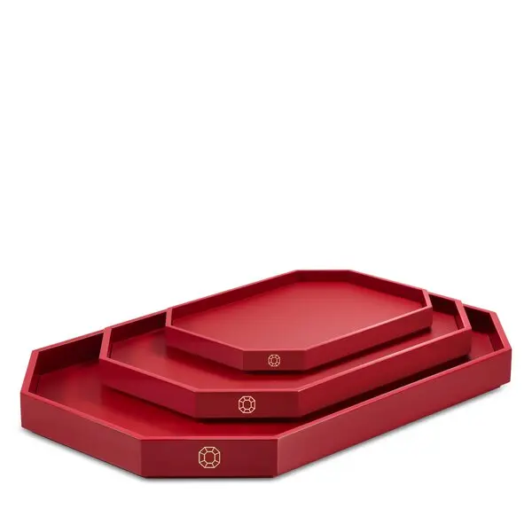 THE MARTHA, BY BACCARAT Octagon Tray, Small - Red