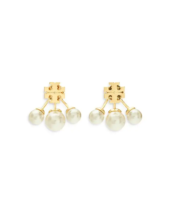 Tory Burch Kira Imitation Pearl Earrings - Gold