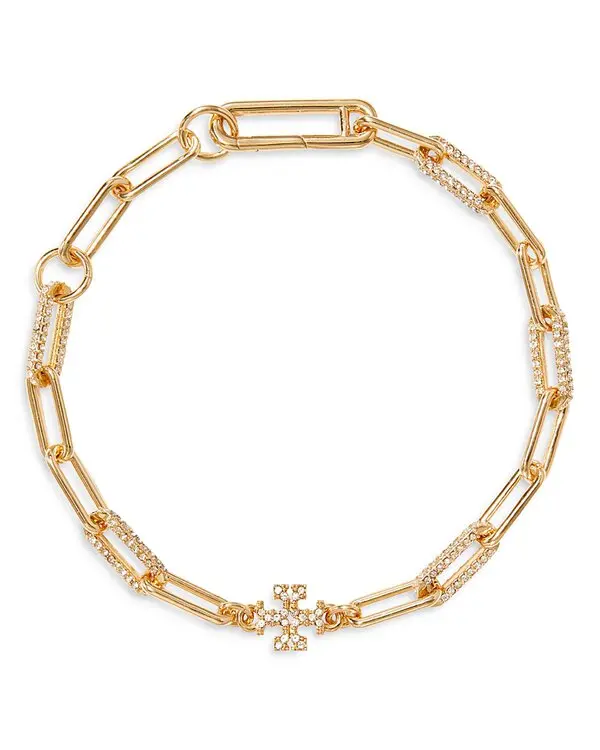 Tory Burch 18k Plated Pave Bracelet - Gold