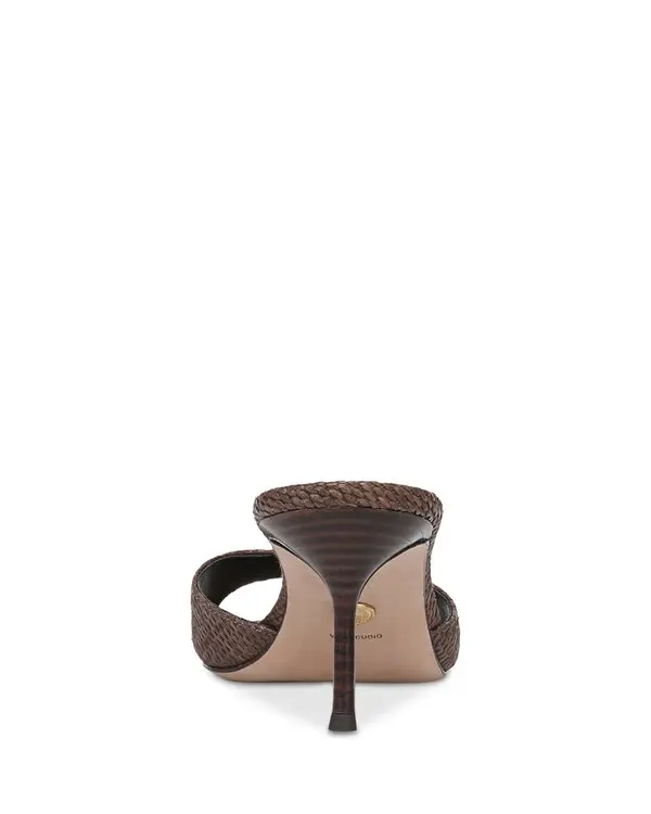 Veronica Beard Tia Heeled Slide Sandals - Espresso