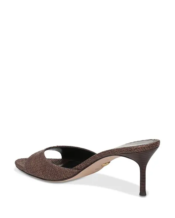 Veronica Beard Tia Heeled Slide Sandals - Espresso