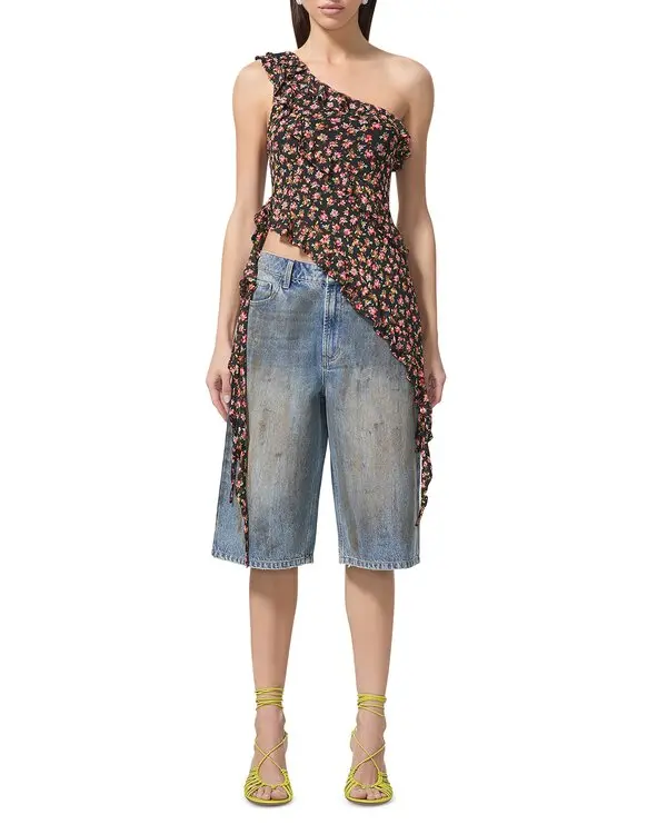 AFRM One-shoulder Ruffle Top