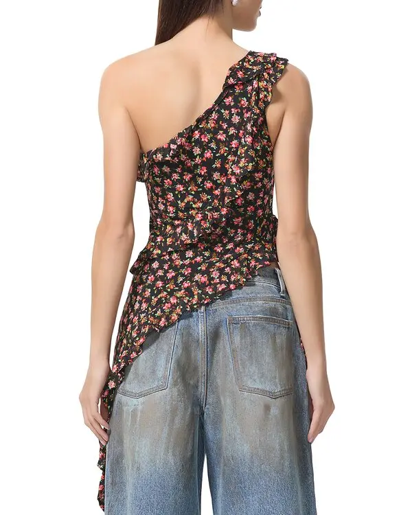 AFRM One-shoulder Ruffle Top