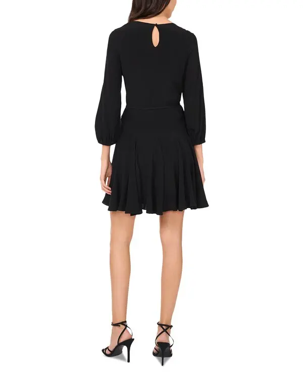 black latex mini dress strapless TA3 Plungey Long Sleeve Mini Dress - Black - 3X