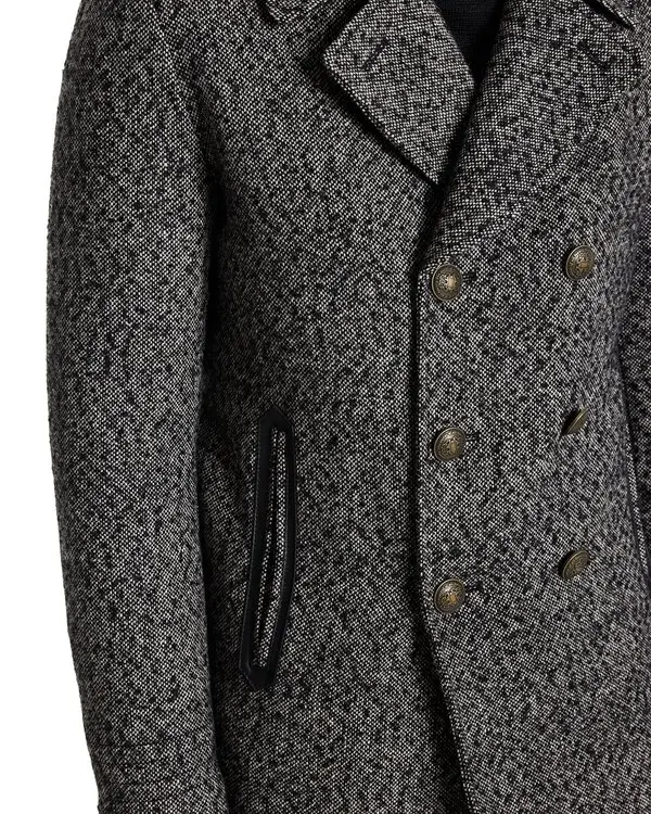 John Varvatos Harden Regular Fit Double Breasted Wool Pea Coat