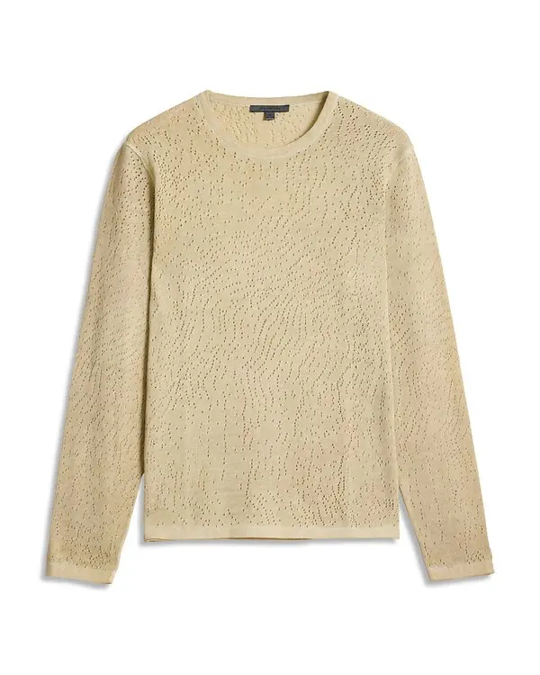 John Varvatos Camden Mesh Stitch Crew Sweater - Sand