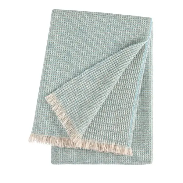 YVES DELORME Cosy Wool Throw - Aqua