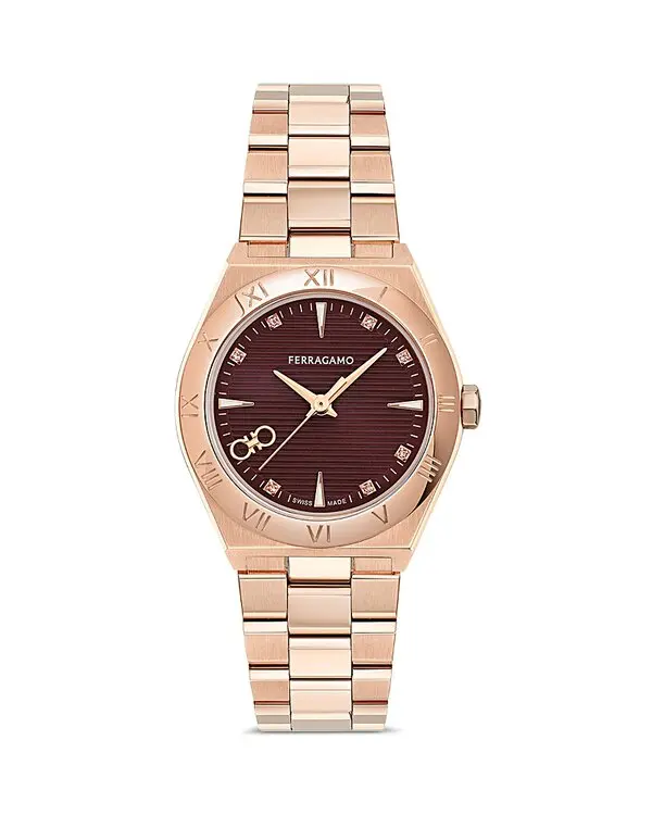 FERRAGAMO Vega Upper East Bracelet Watch, 28mm - Rose Gold
