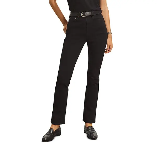 Buck Mason High-Rise Cigarette Jeans Black Editorialist