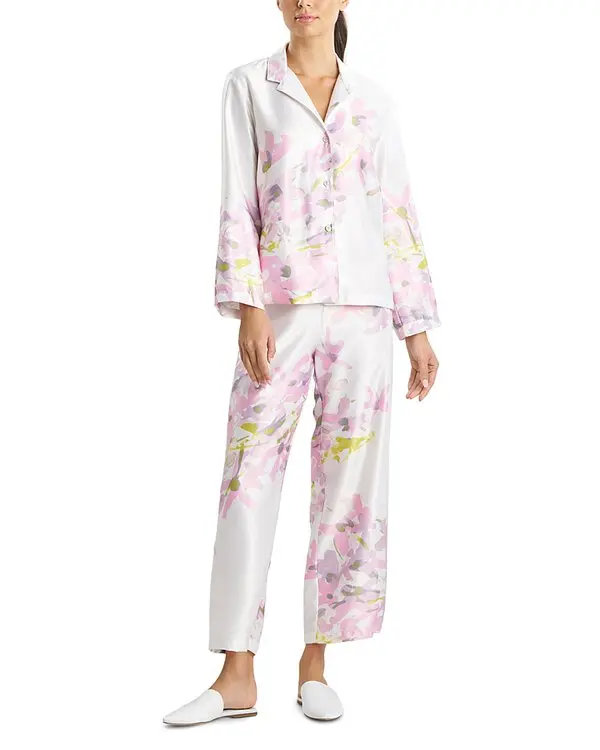 Natori Sumi E Floral Print Pajama Set - Rosebud