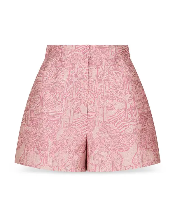 Emporio Armani Landscape Tonal Print Shiny Jacquard Shorts