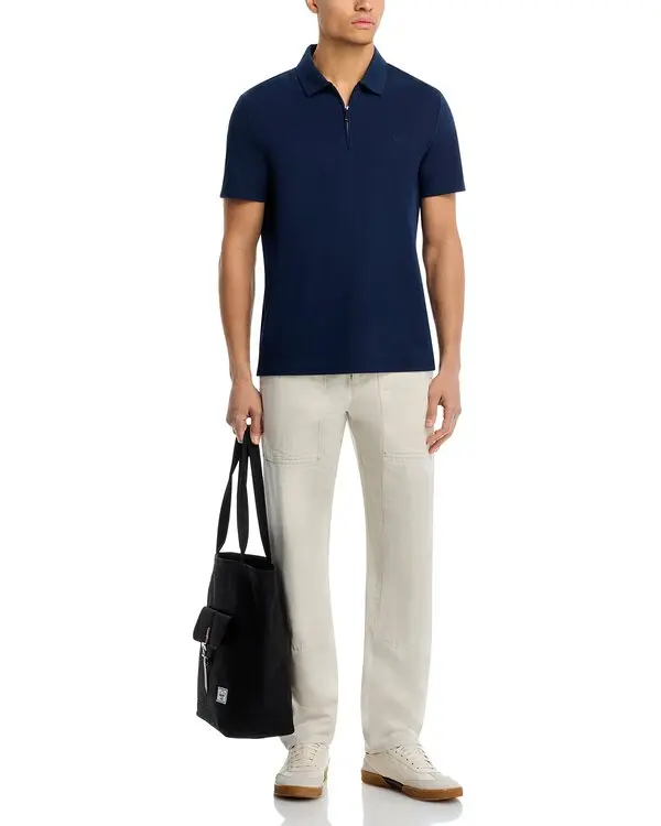 Michael Kors Sleek Pique Zip Polo Shirt - Midnight