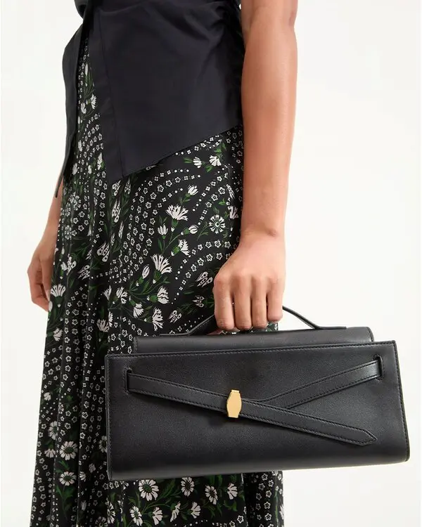 Veronica Beard Dash Clutch - Black Leather