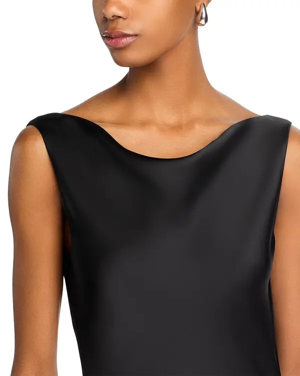 Norma Kamali Sleeveless Low Back Draped Gown - Black