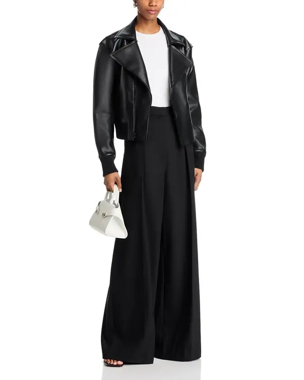 Norma Kamali Faux Leather Moto Jacket