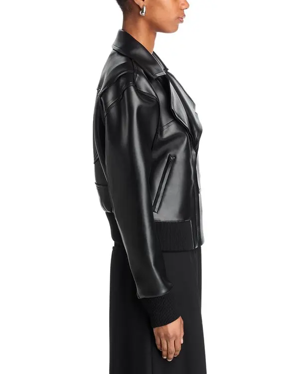 Norma Kamali Faux Leather Moto Jacket