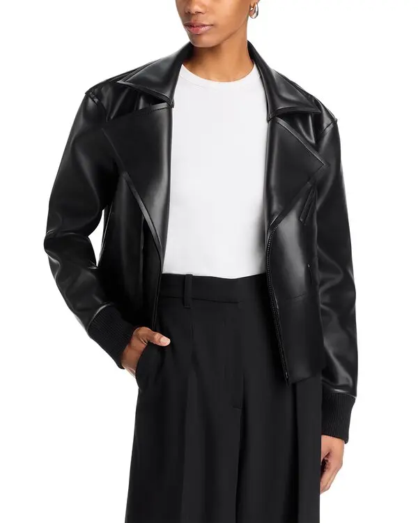 Norma Kamali Faux Leather Moto Jacket