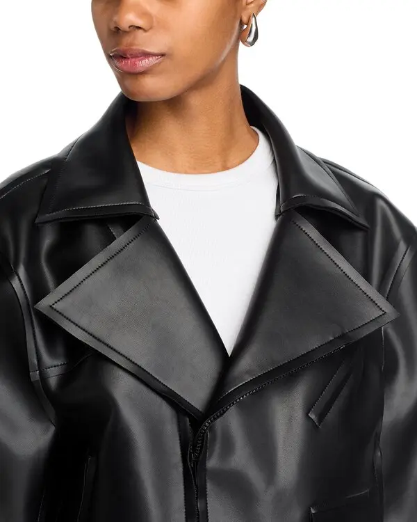 Norma Kamali Faux Leather Moto Jacket