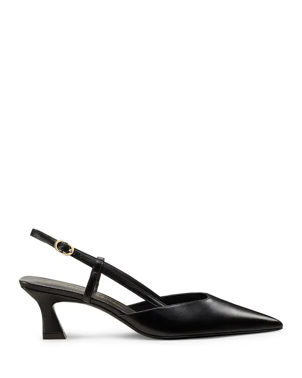 STUART WEITZMAN Vinnie 50 Slingback Kitten Heels - Black Basic