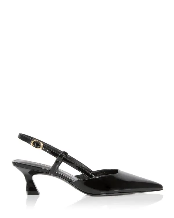 STUART WEITZMAN Vinnie 50 Slingback Kitten Heels - Black