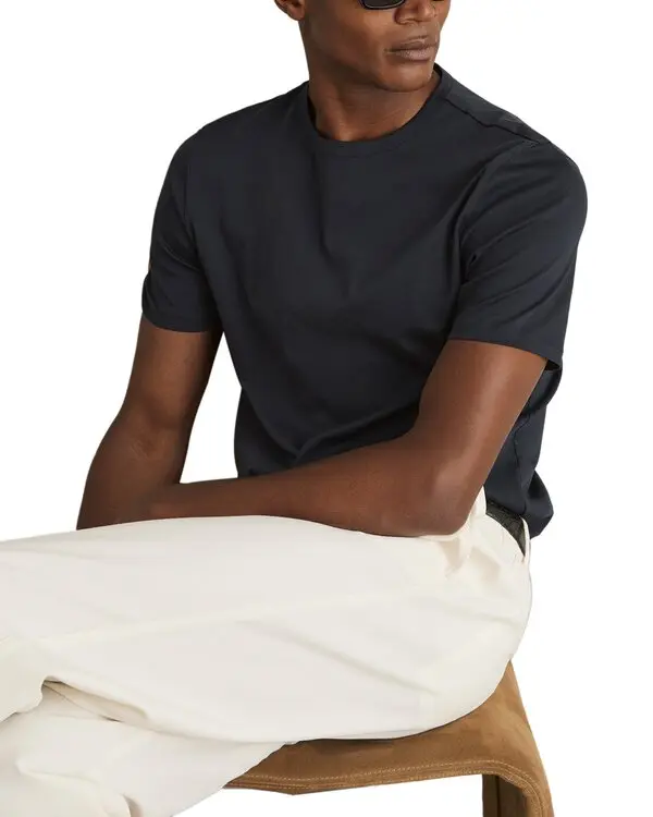 REISS Slim Fit Mercerized Tee - Navy