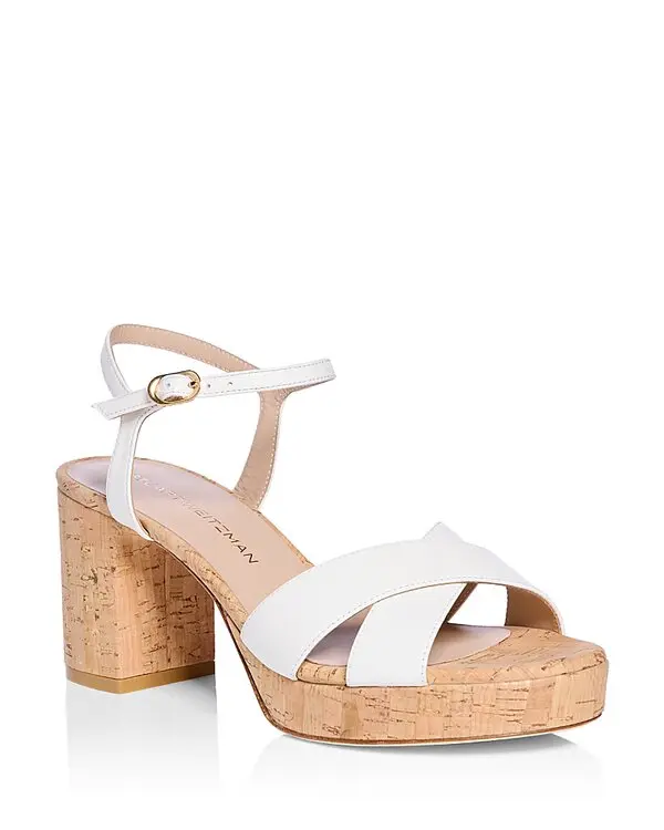 STUART WEITZMAN Dayna Platform Sandals - Cream