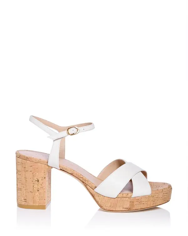STUART WEITZMAN Dayna Platform Sandals - Cream