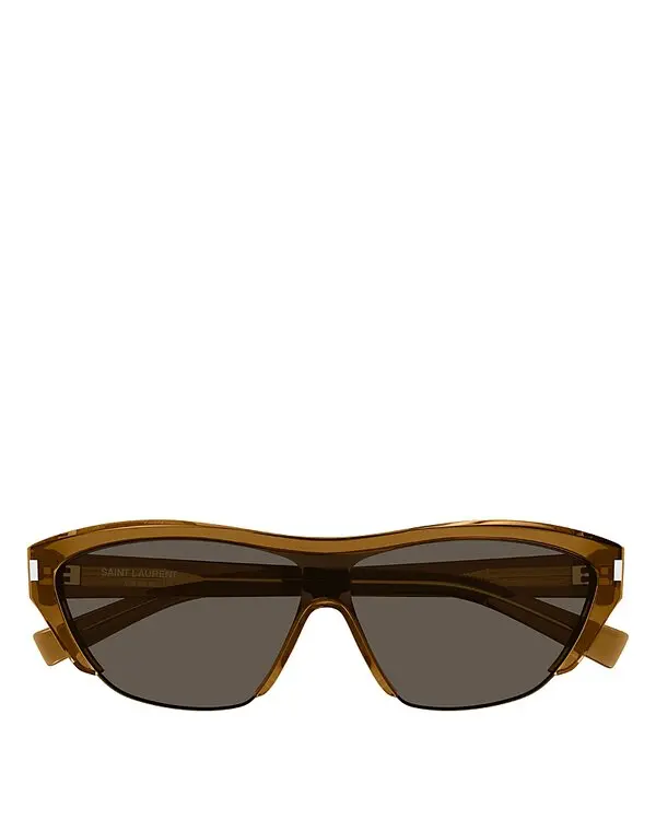 Saint Laurent Mask Sunglasses, 99mm - Brown