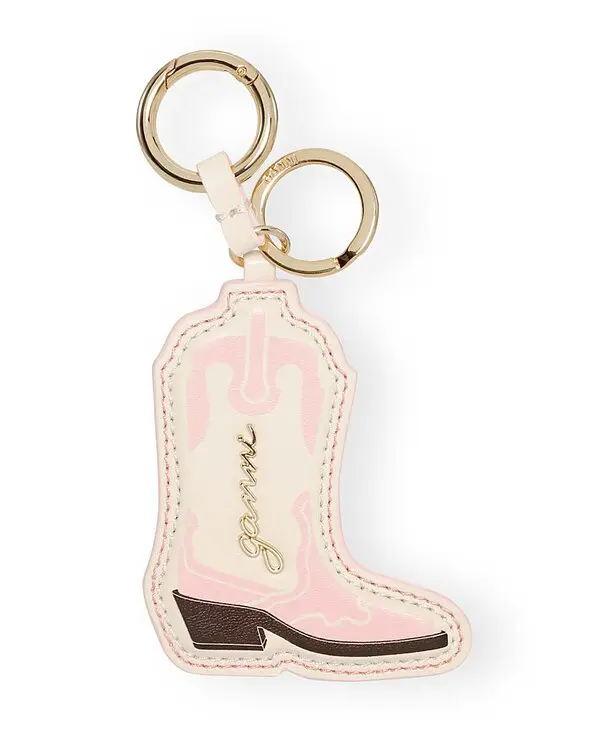 GANNI Western Boot Bag Charm - Chalk Pink